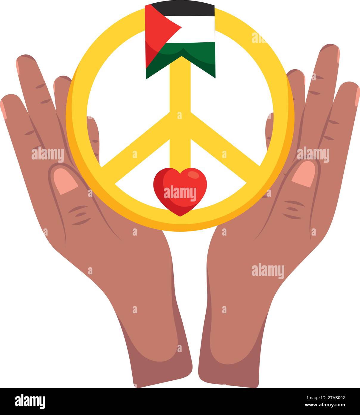 palestine peace flag and symbol on hands Stock Vector Image & Art - Alamy