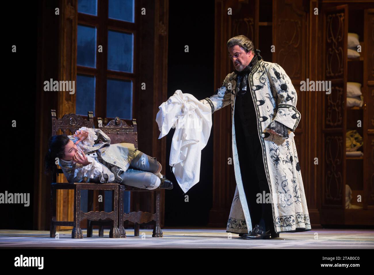 Malaga, Spain. 29th Nov, 2023. Actors perform on the stage as they take ...