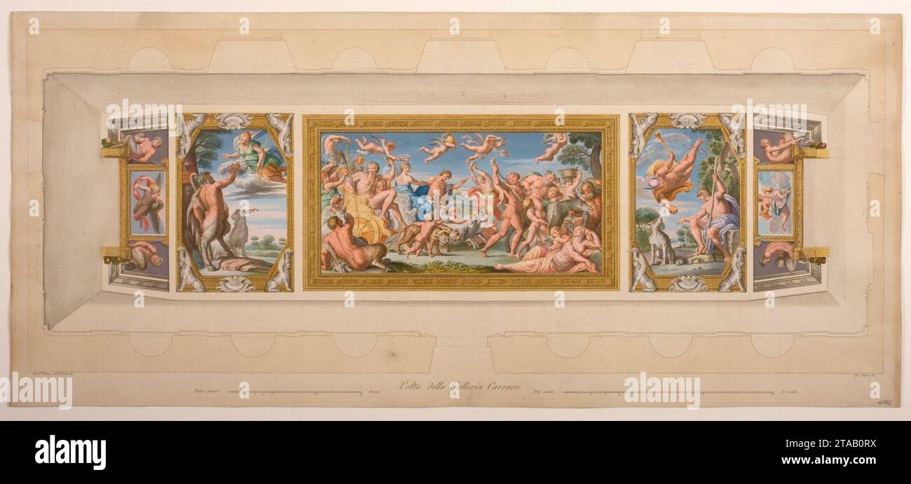 Vista del arco de la Galería Carracci en el palacio Farnese Stock Photo ...