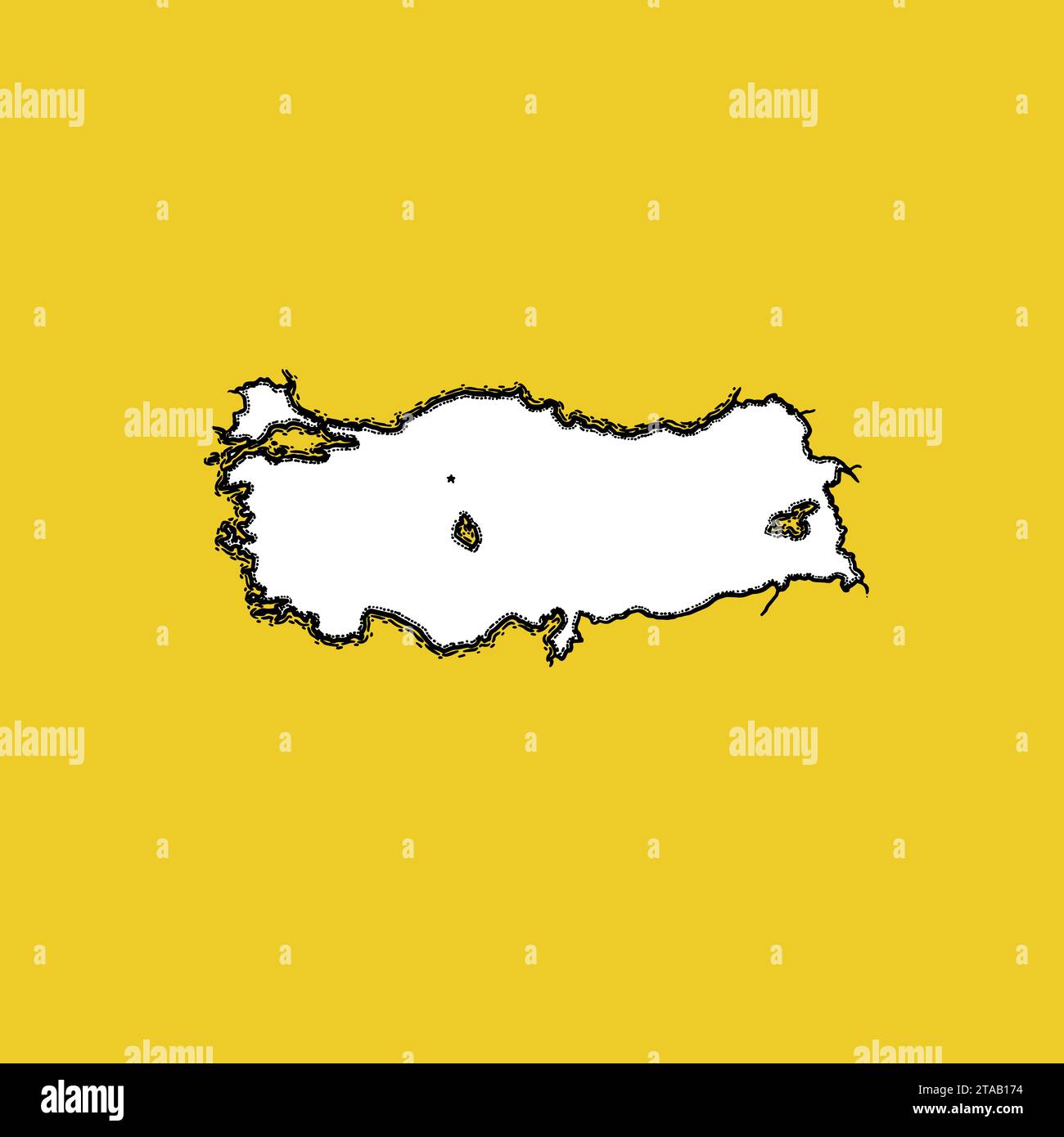 Vintage Map of Turkey. Hand drawn. vector Stock Vector Image & Art - Alamy