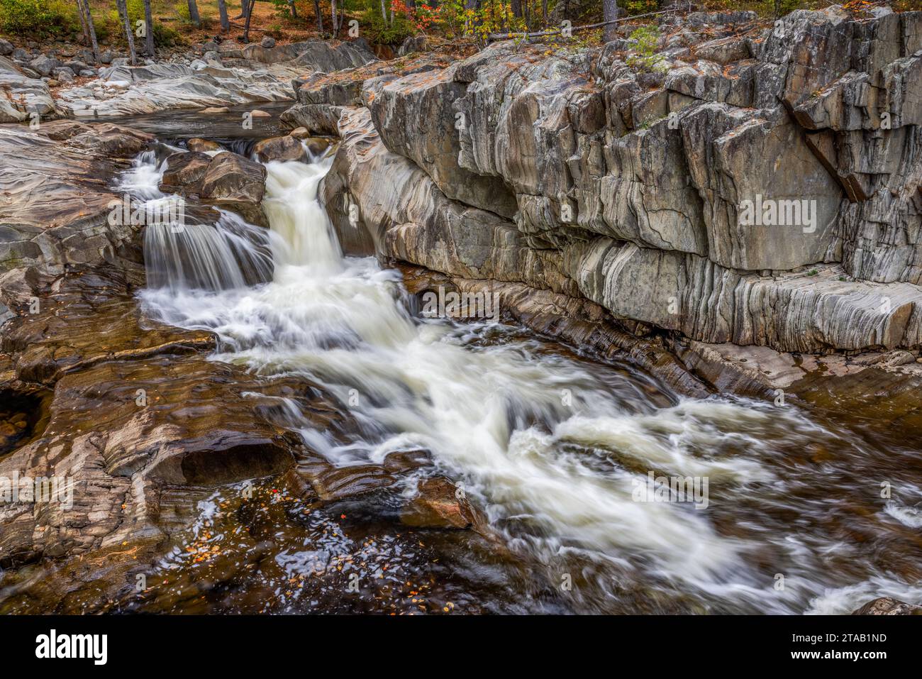 Waterfall on the Swift River in Coos Canyon, Byron, Maine Stock Photo ...