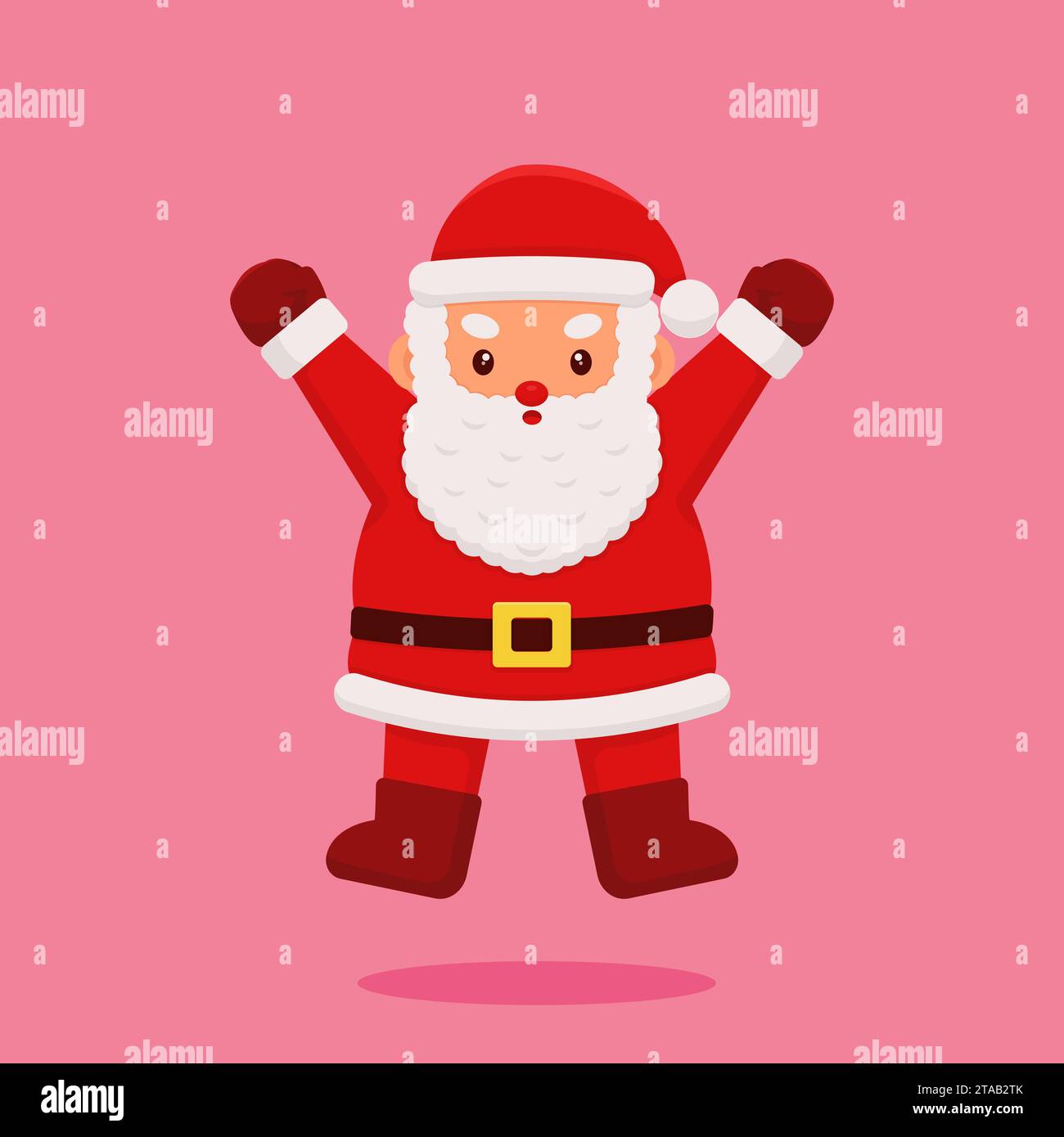 Vector illustration of Santa Claus jumping with joy. Christmas design ...