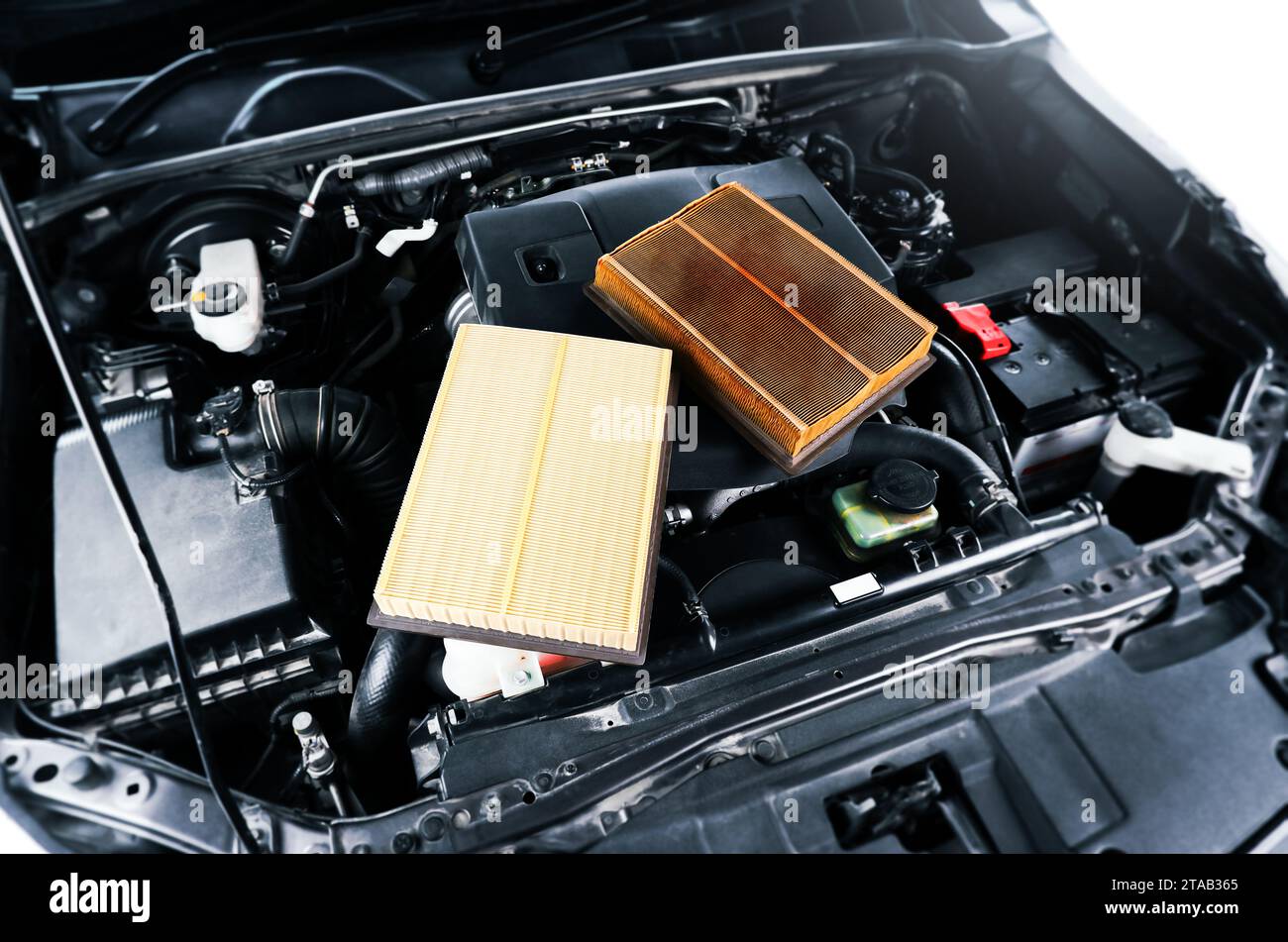 Comparison of car air filters , new filters and clogged filters on ...