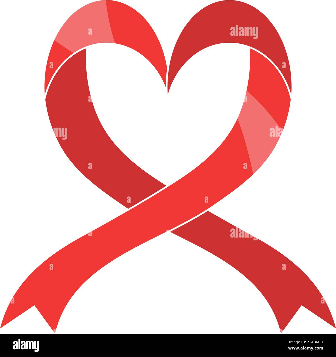 aids day ribbon in heart shape illustration Stock Vector Image & Art ...