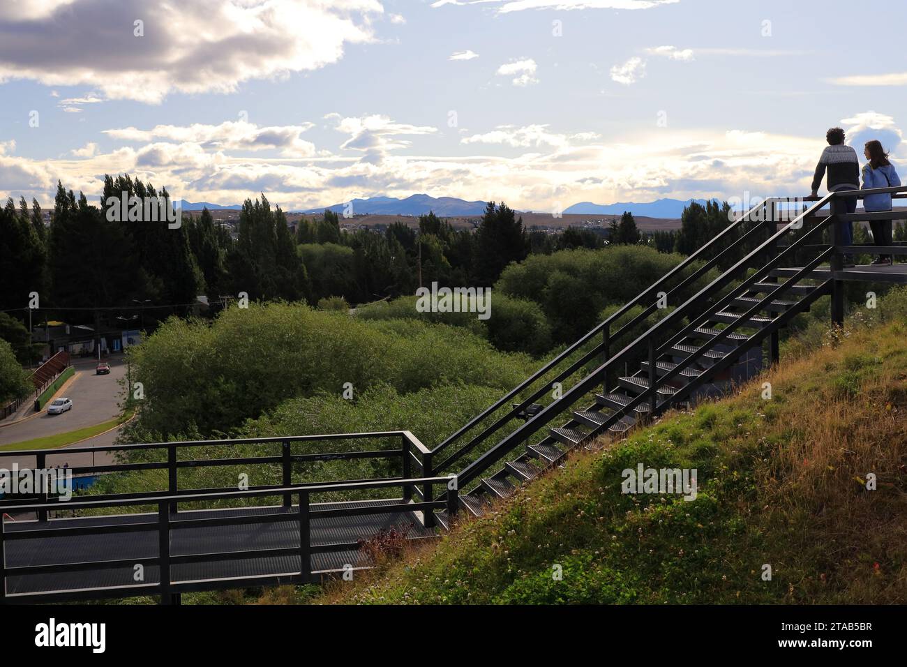 A viewing platform on a small hill top looking at the town of El ...