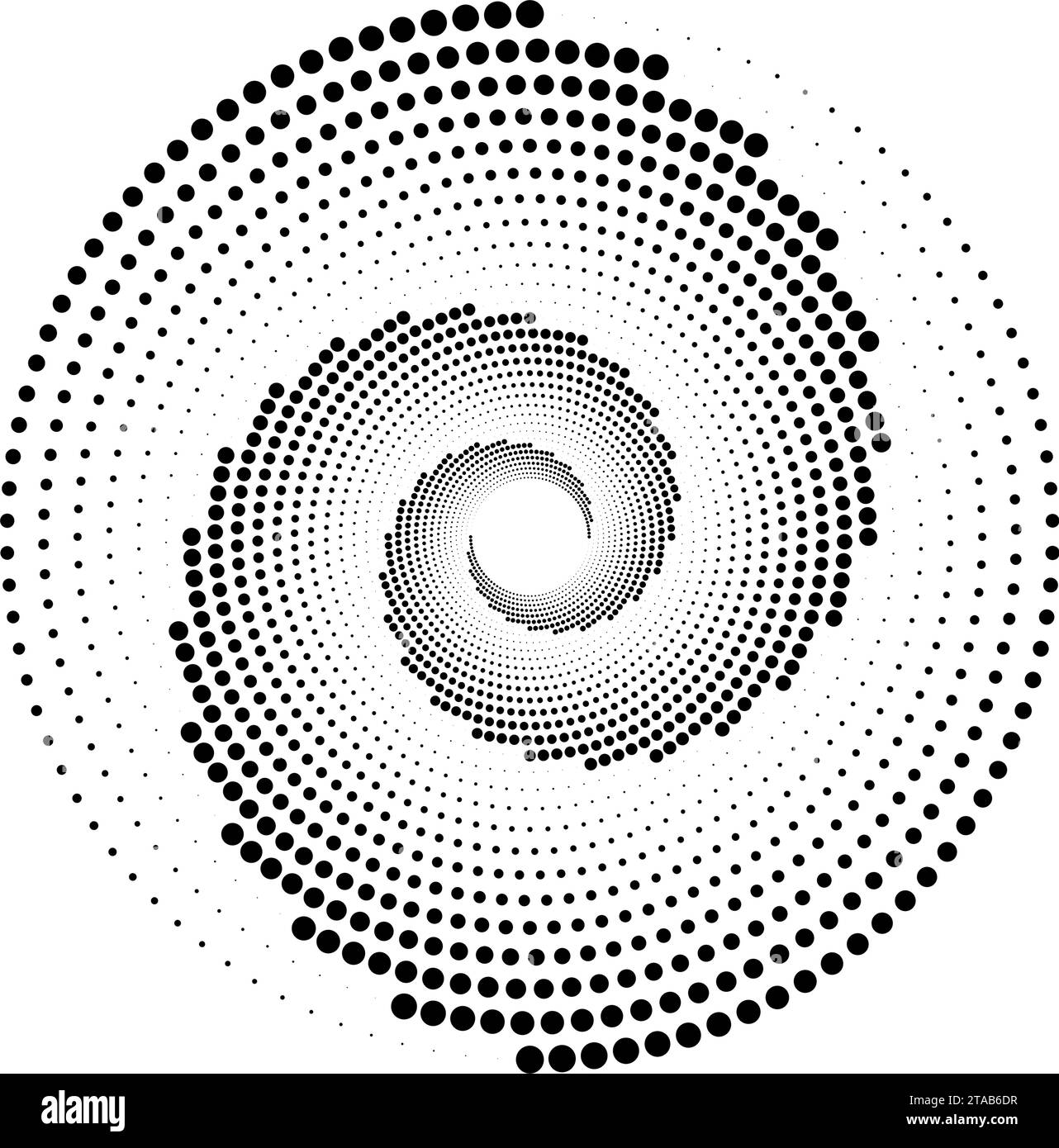 Dotted spiral lines element. Radial spinning halftone texture. Circle ...