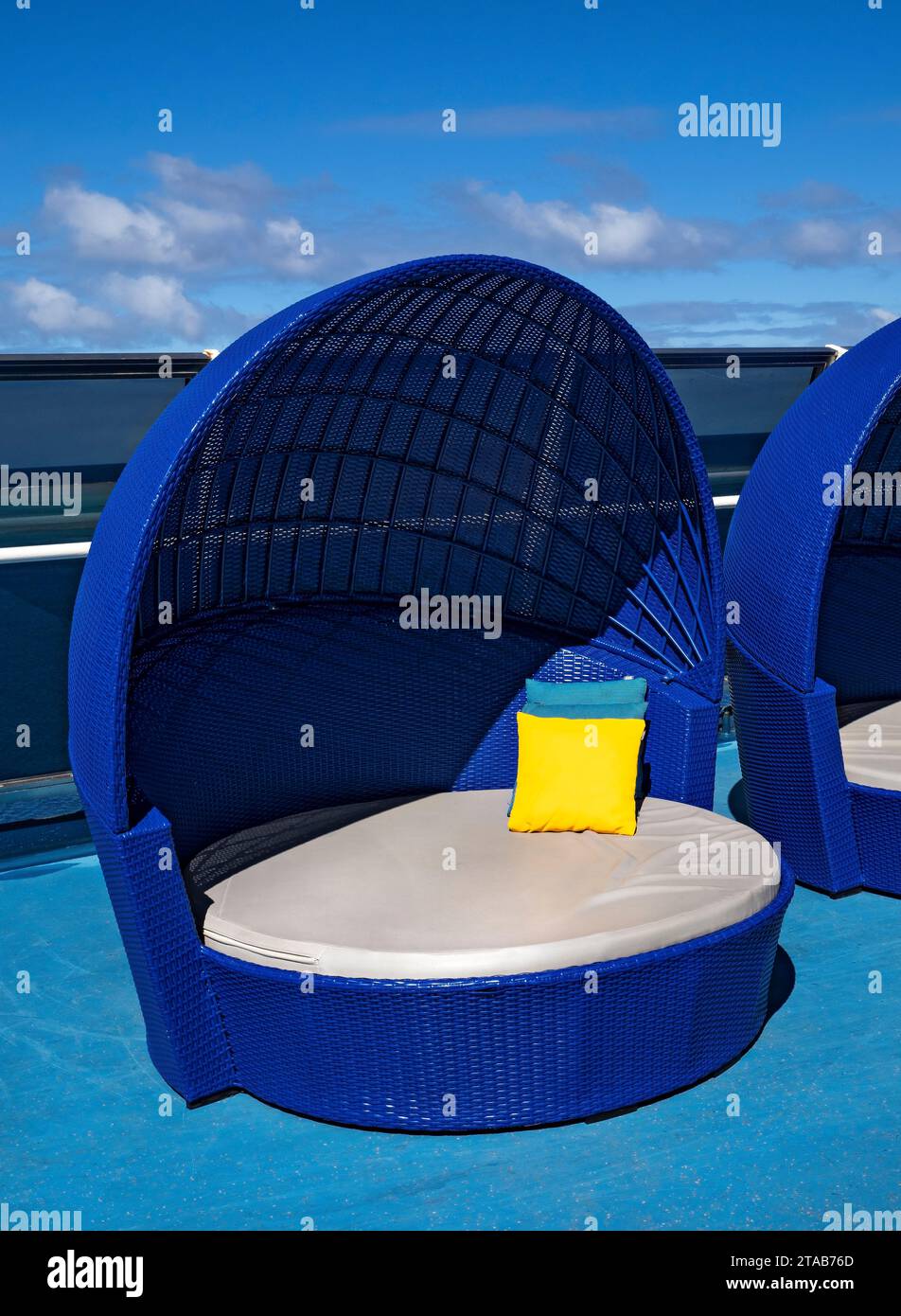 South Pacific Cruise / Cosy Clamshell Chairs on the deck of the ...