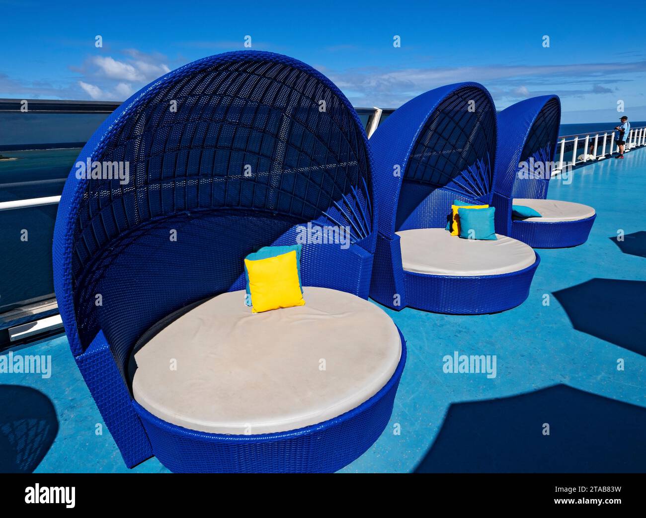 South Pacific Cruise / Cosy Clamshell Chairs on the deck of the ...