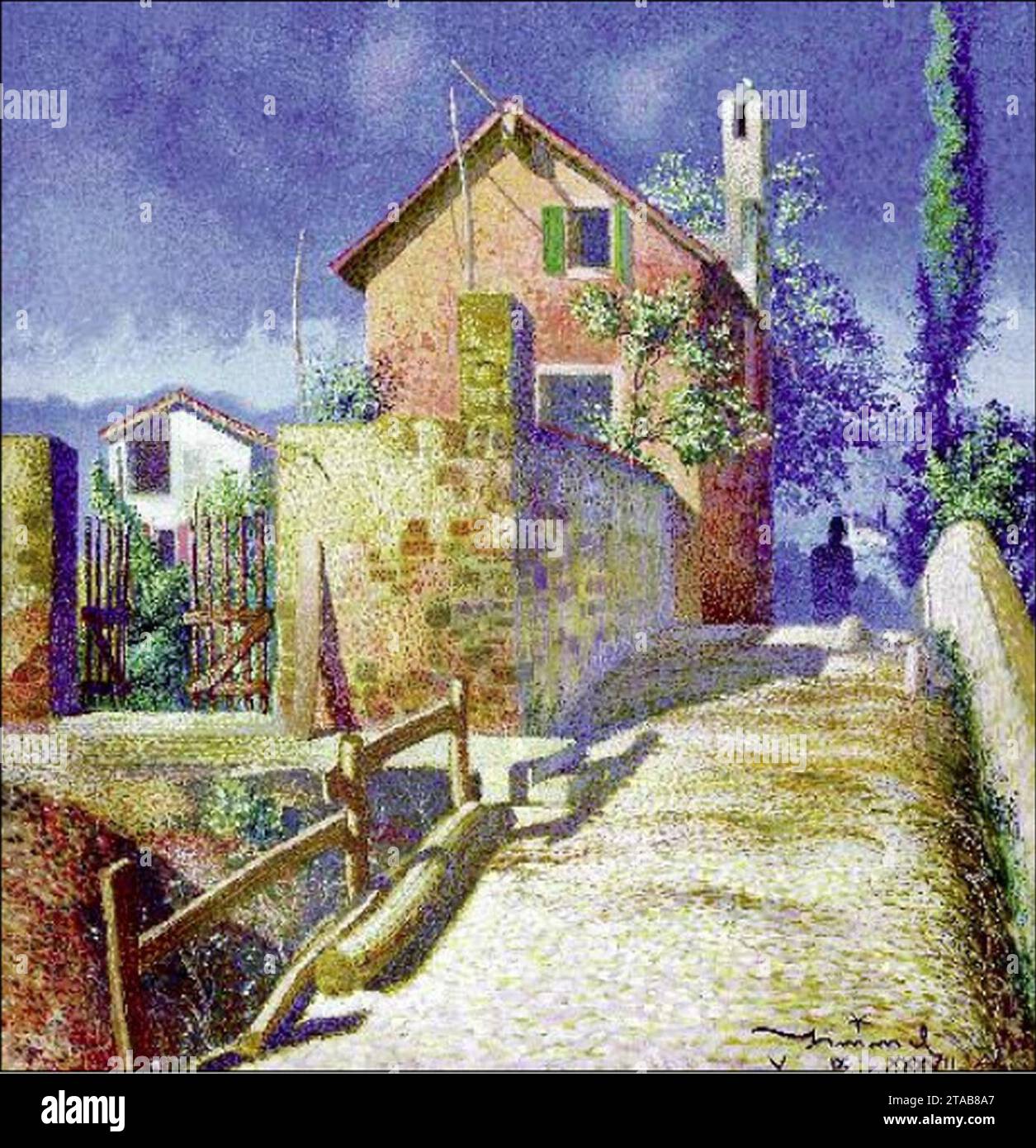 Vito Timmel, Viandante in fondo al sentiero, 1937 Stock Photo - Alamy