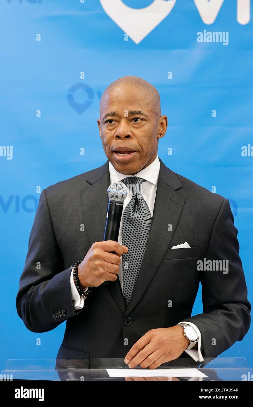 New York, USA, November 29, 2023 - New York City Mayor Eric Adams along ...
