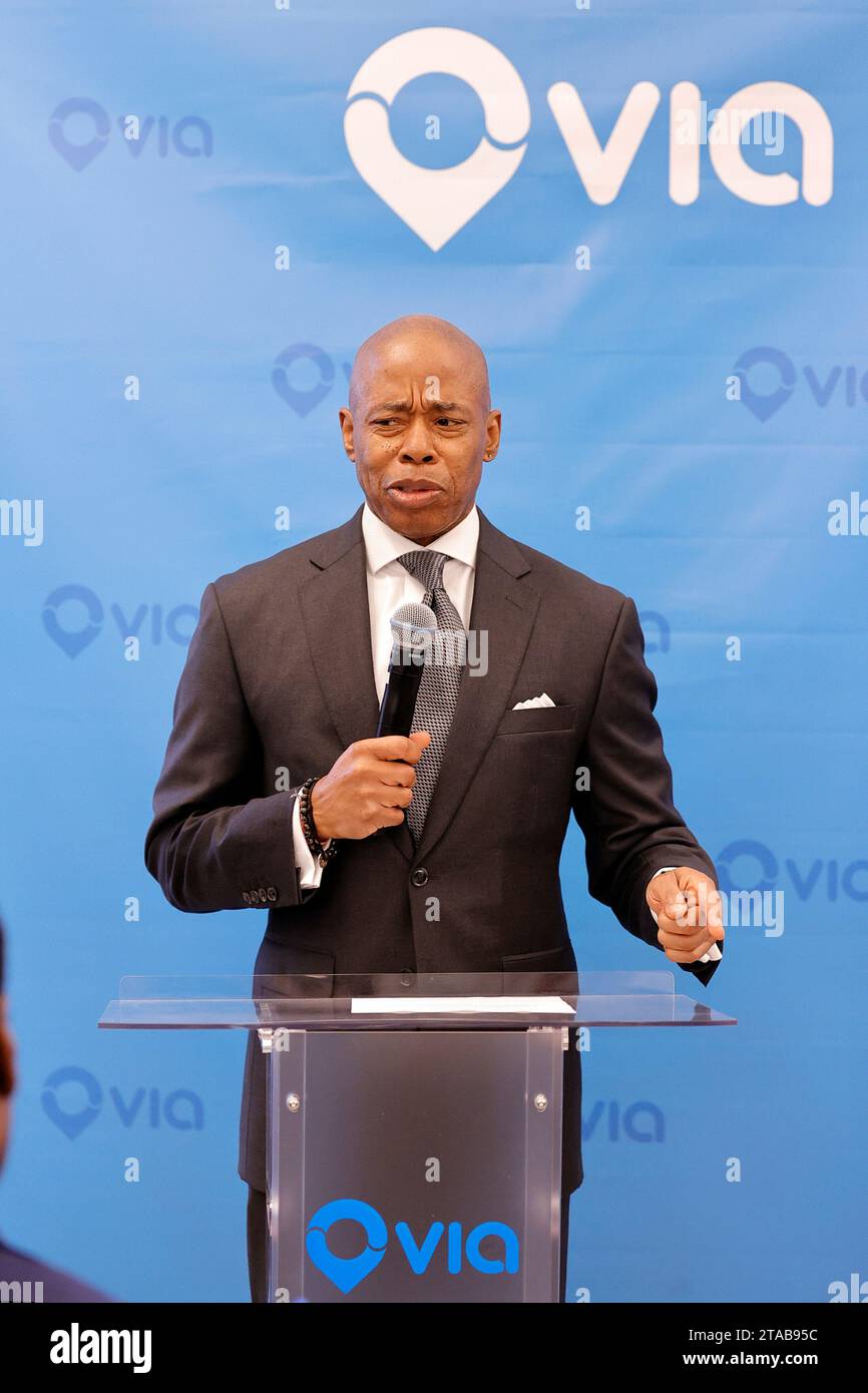 New York, USA, November 29, 2023 - New York City Mayor Eric Adams along ...