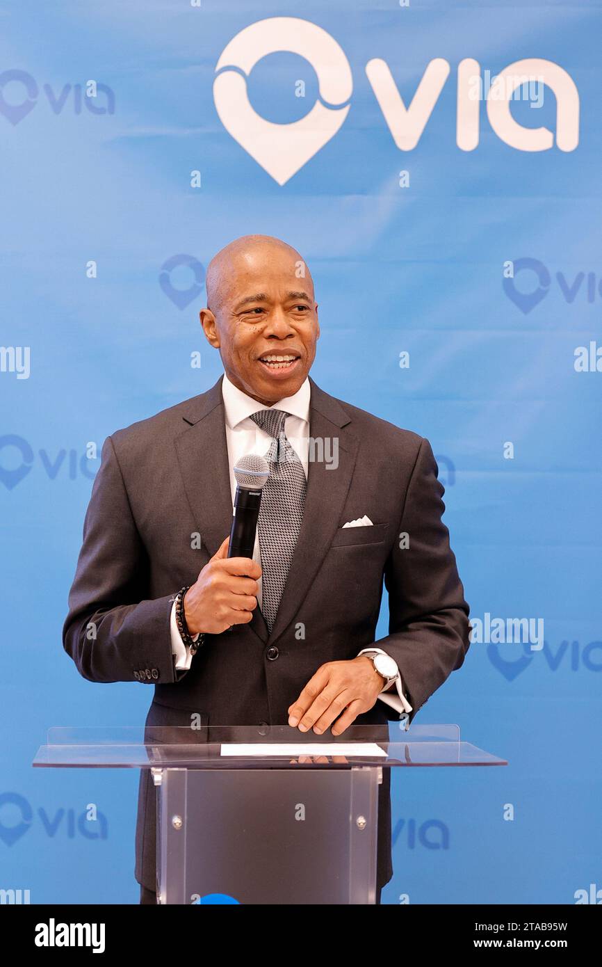 New York, USA, November 29, 2023 - New York City Mayor Eric Adams along ...