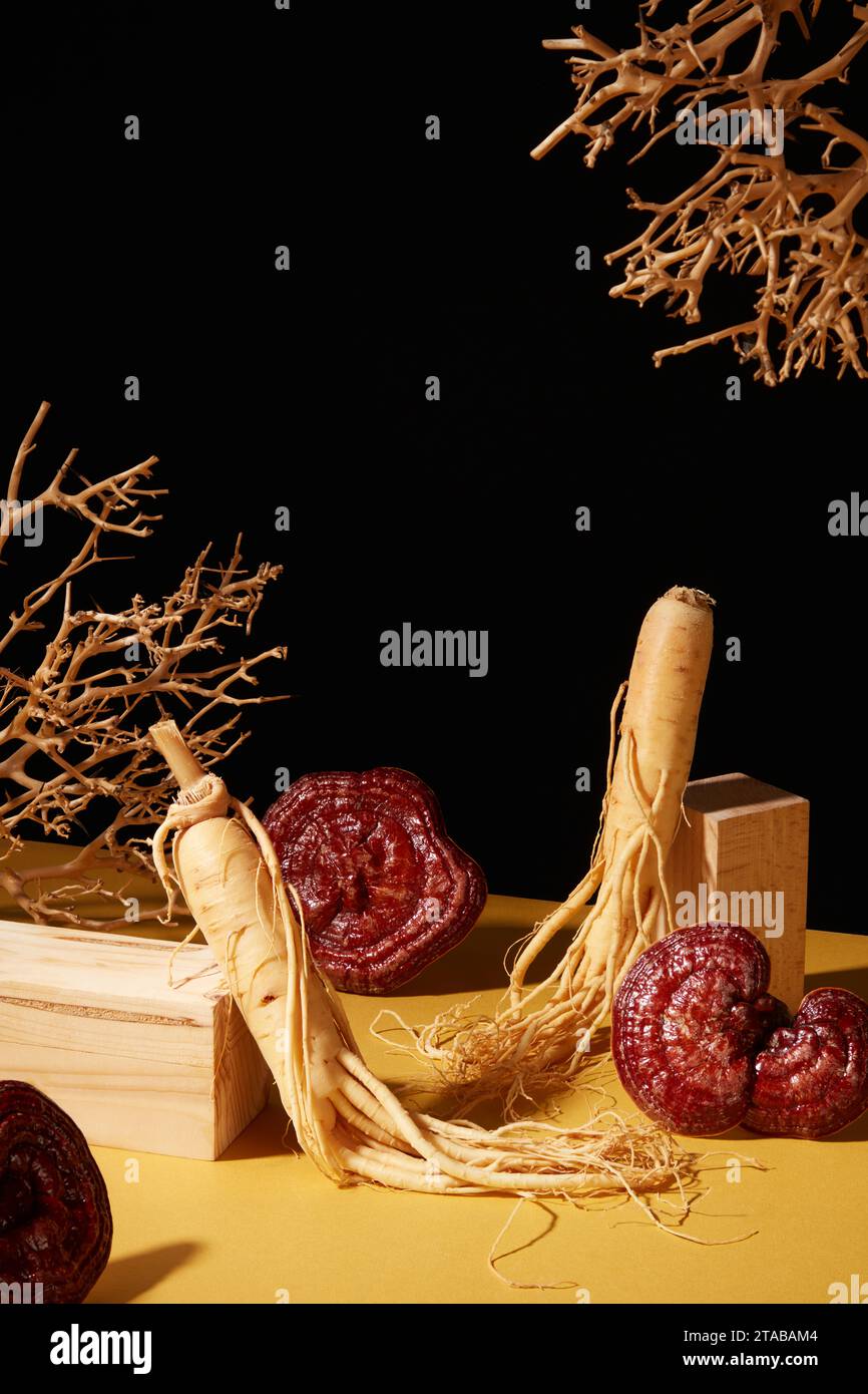 Advertisement scenes for traditional Chinese medicines with rare herbs ...