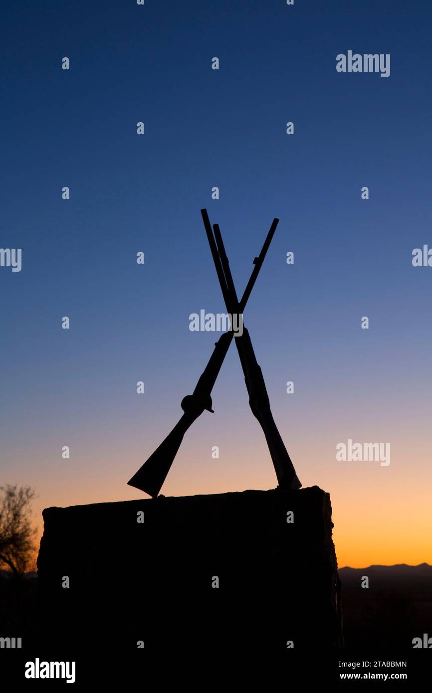 Battle of Picacho Pass Monument dawn, Picacho Peak State Park, Arizona ...