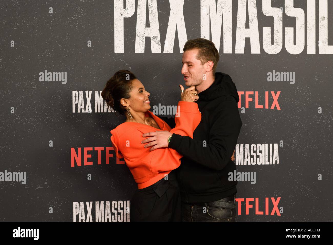 Marseille, France. 29th Nov, 2023. Lani Sogoyou and Idir Azougli are seen at the premiere of the ...