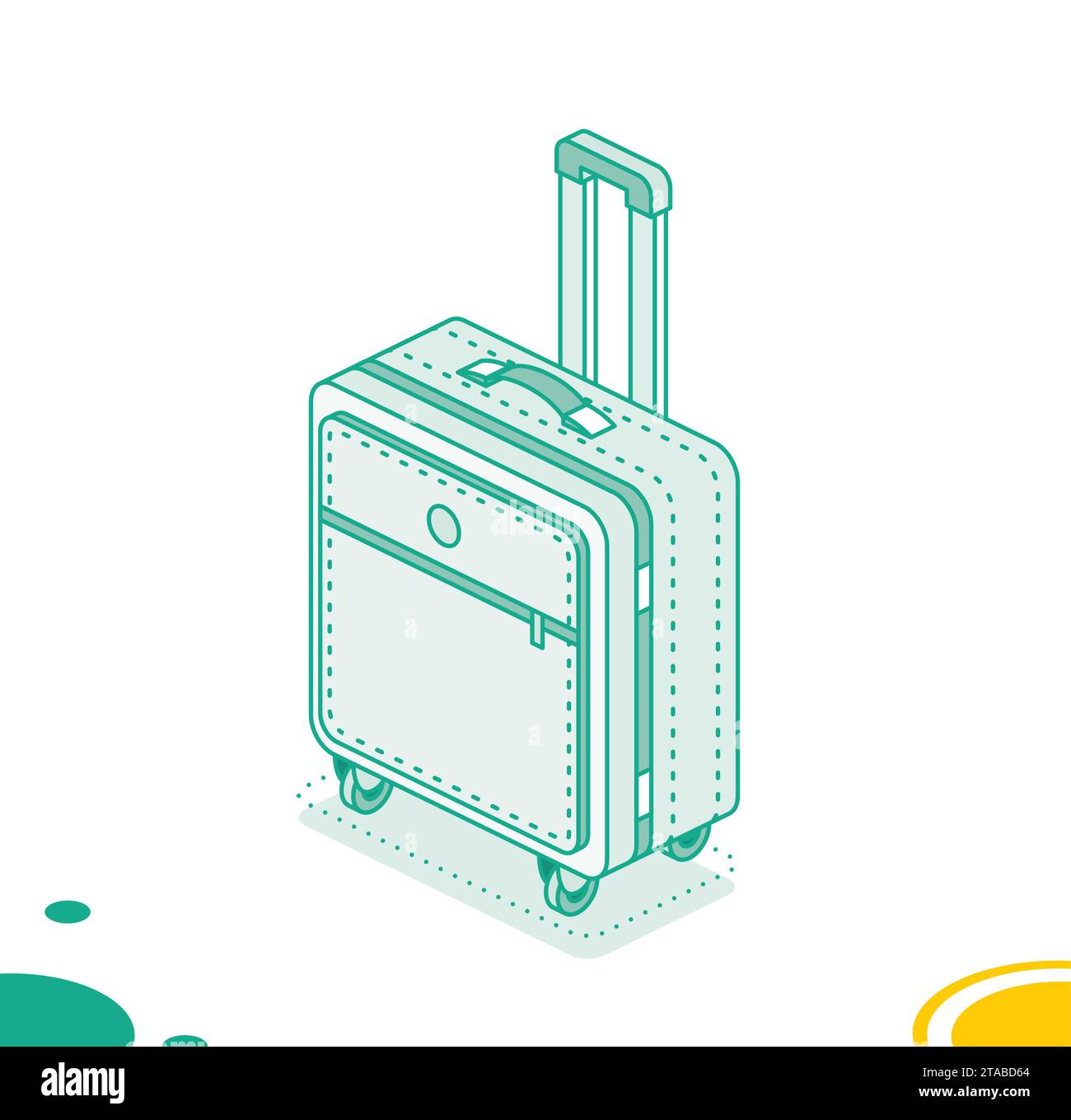 Small suitcase on wheels isolated on white background. Isometric ...