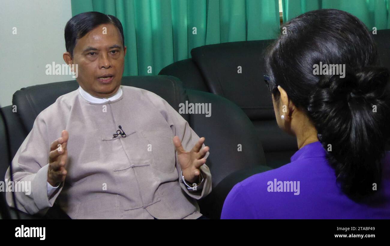 Interview with U Aung Kyi Stock Photo - Alamy
