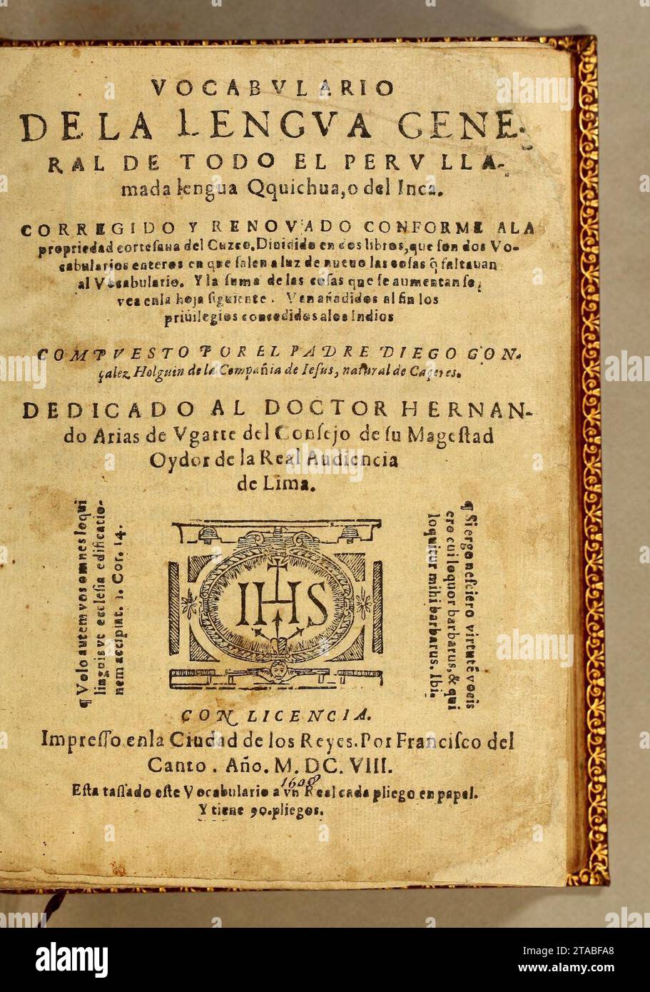 Vocabulario de la lengua general de todo el Peru llamada lengua ...