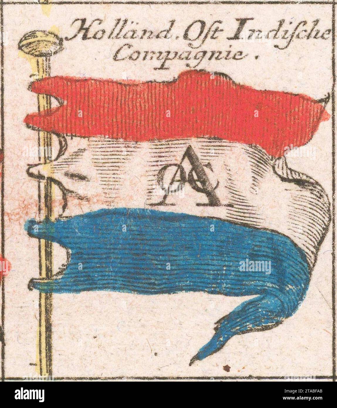 VOC - Ca. 1760 flag chart by Tobias Lotter (cropped Stock Photo - Alamy