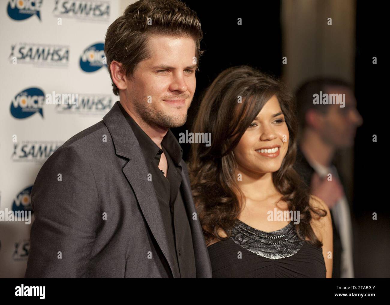 Voice Awards Presenter America Ferrera and Voice Awards Winner Ryan ...
