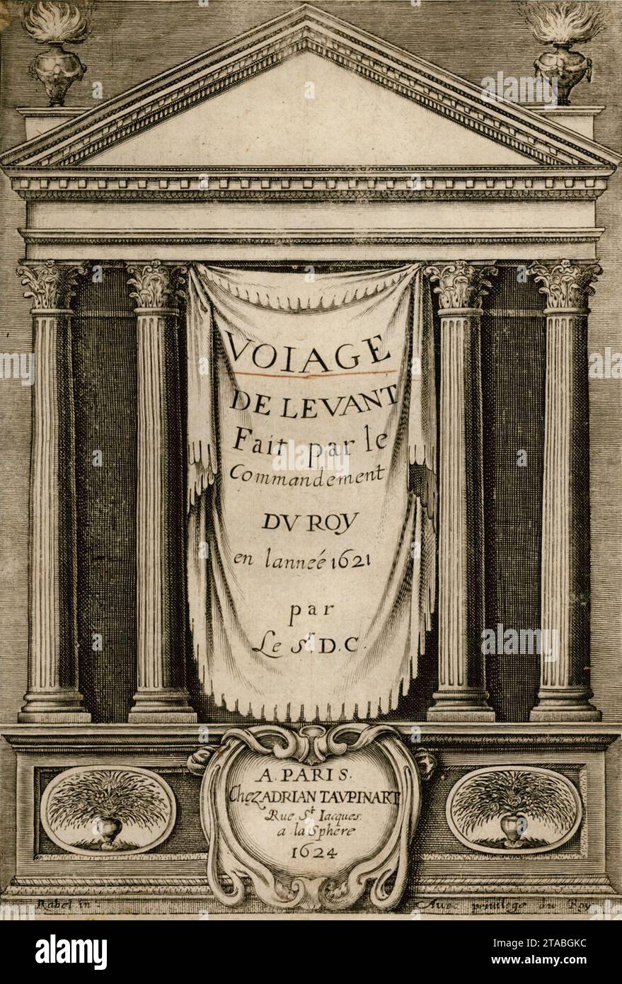Voiage de Levant - Title page - Deshayes Louis Baron De Courmenin Stock ...