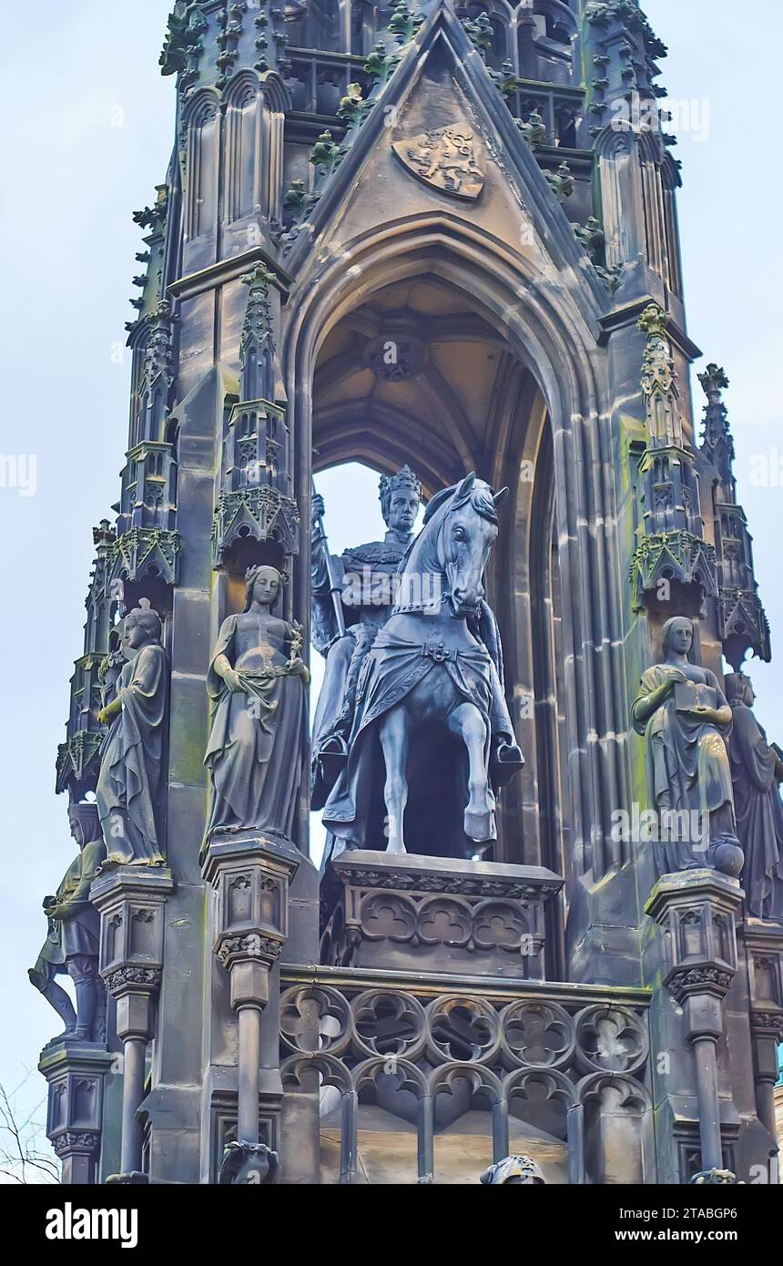 The carved stone Neo-Gothic Kranner's Fountain, decorated with ...