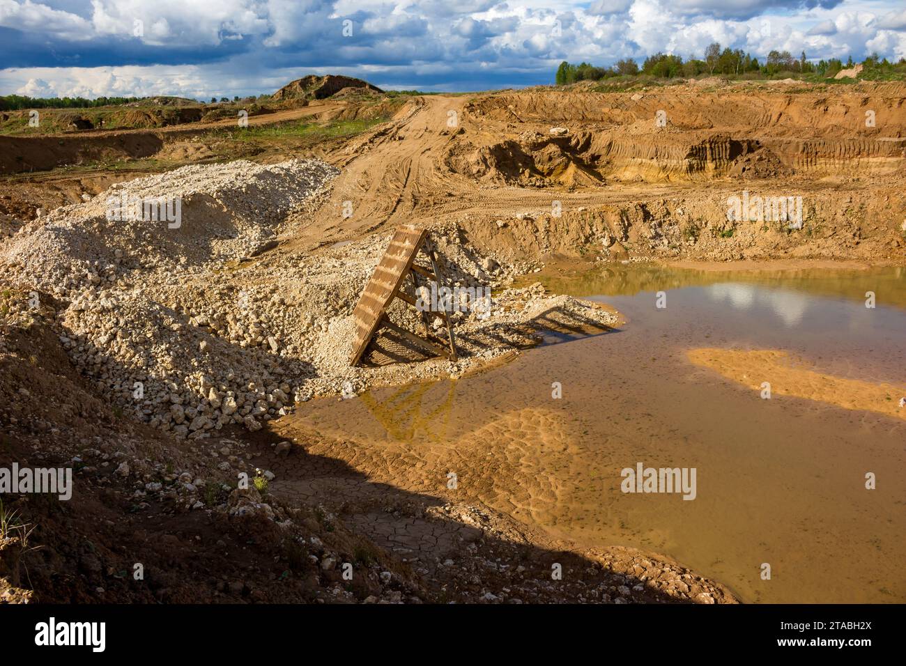 A small quarry for the extraction of gravel and crushed stone with a ...