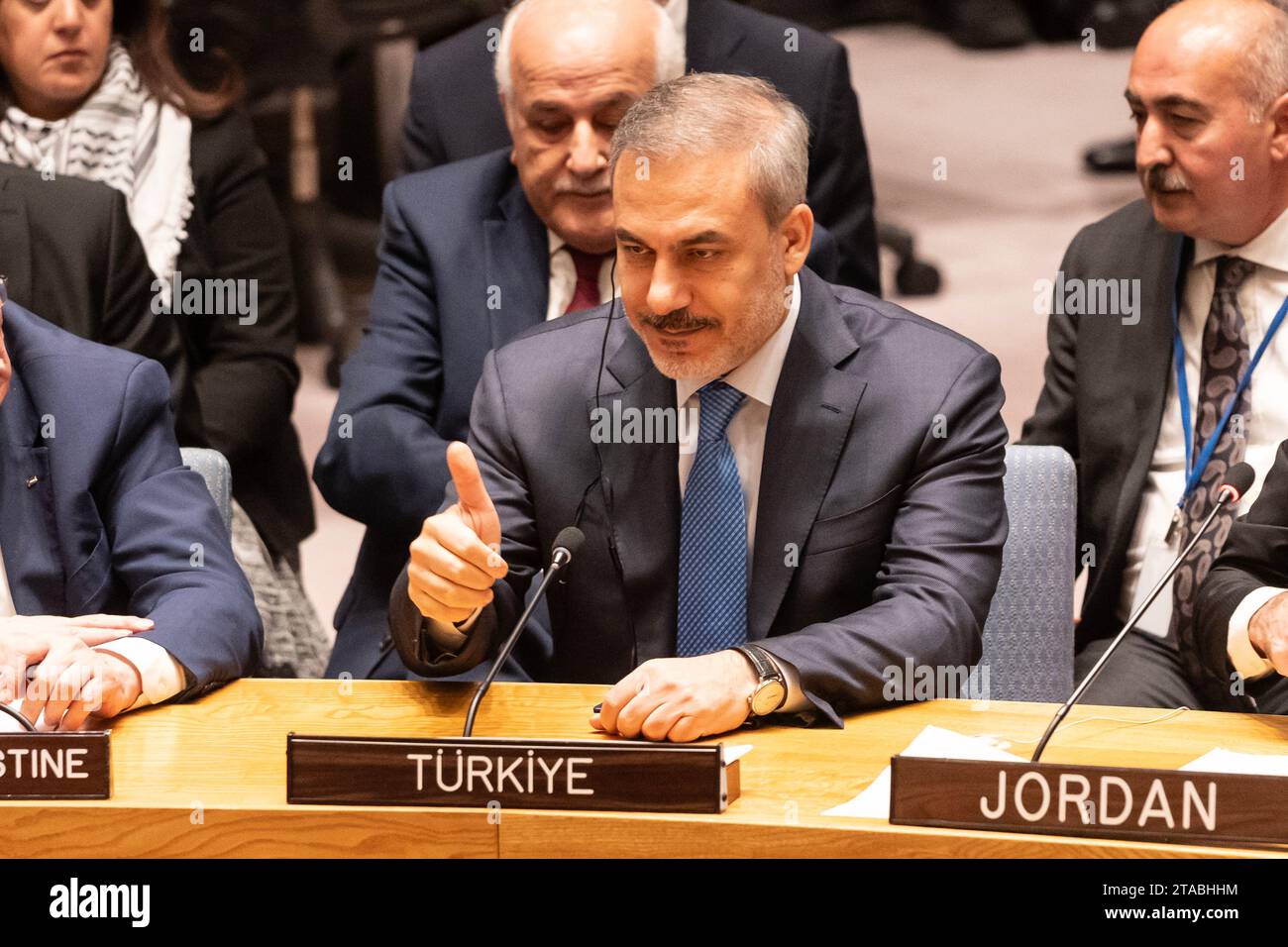 New York, USA. 29th Nov, 2023. Hakan Fidan, Minister for Foreign ...