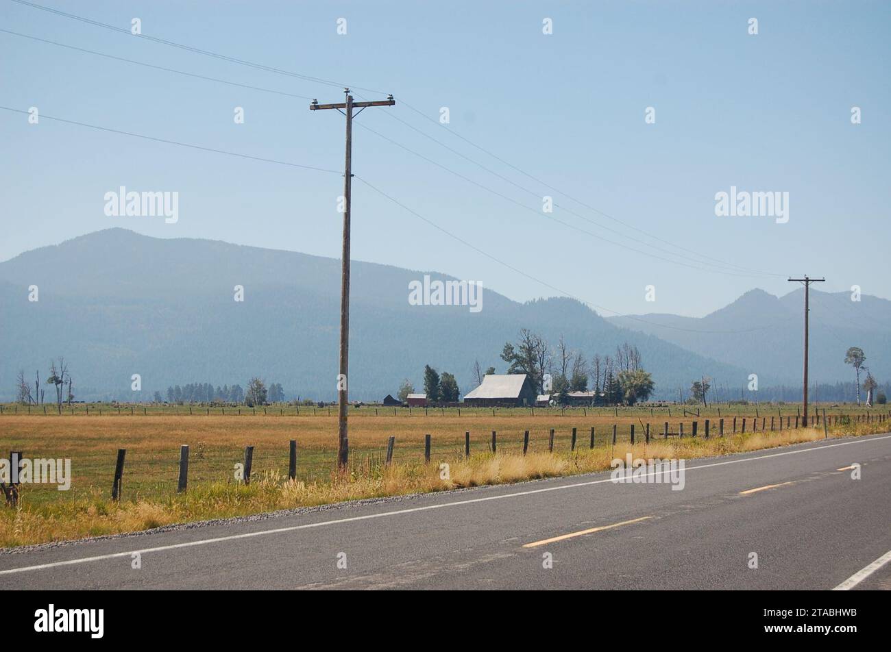 Volcanic Legacy Scenic Byway - Ranch on Crater Lake Highway Stock Photo ...