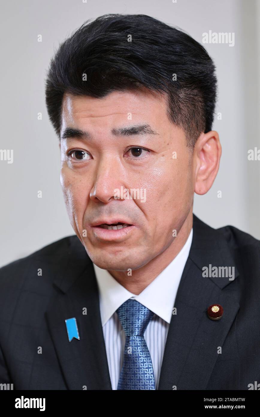 Kenta Izumi, the president of the Constitutional Democratic Party of ...