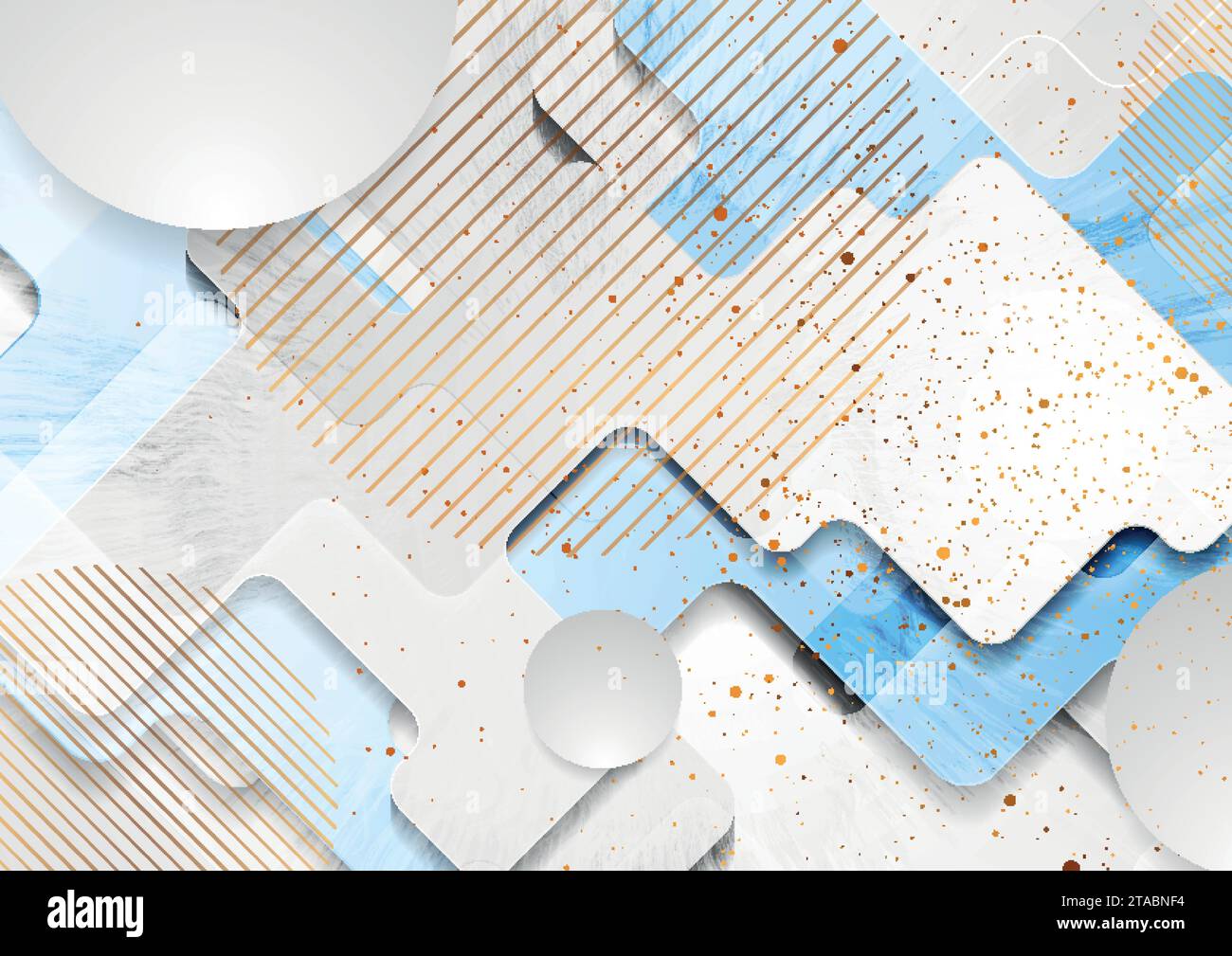 Abstract geometric tech background with circles, lines and dots. Grunge ...