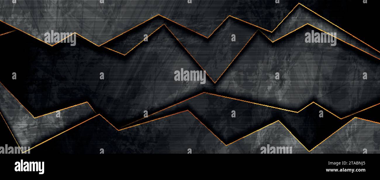 Luxury golden and black grunge geometric abstract broken background ...