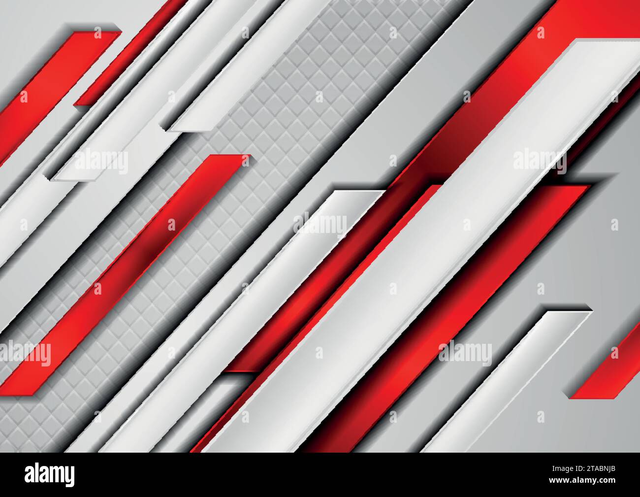 Bright red and grey abstract tech geometric background with glossy ...