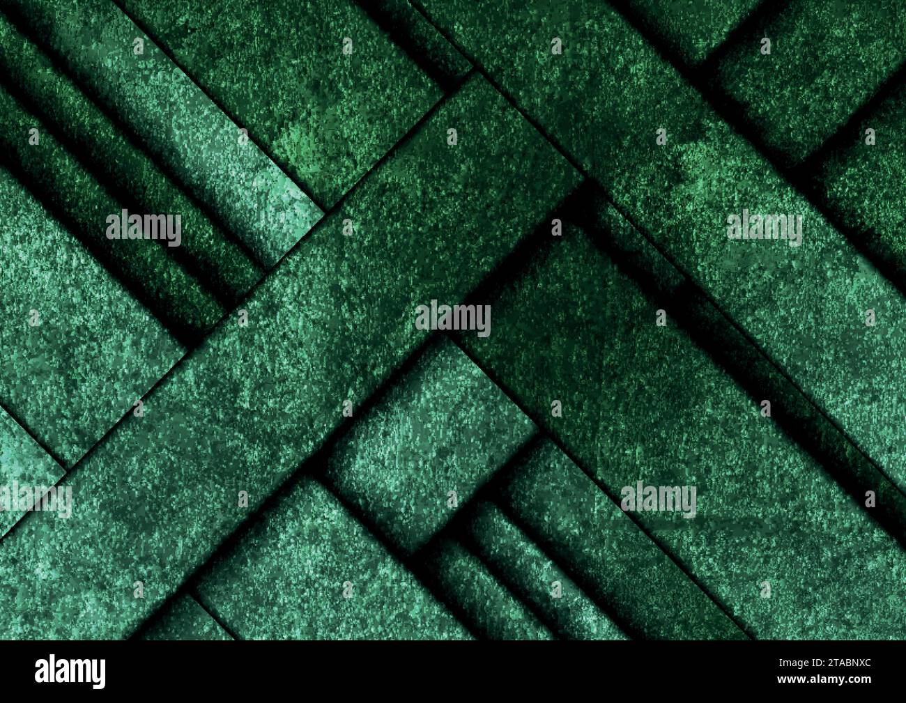 Dark green abstract tech geometric grunge background with concrete ...