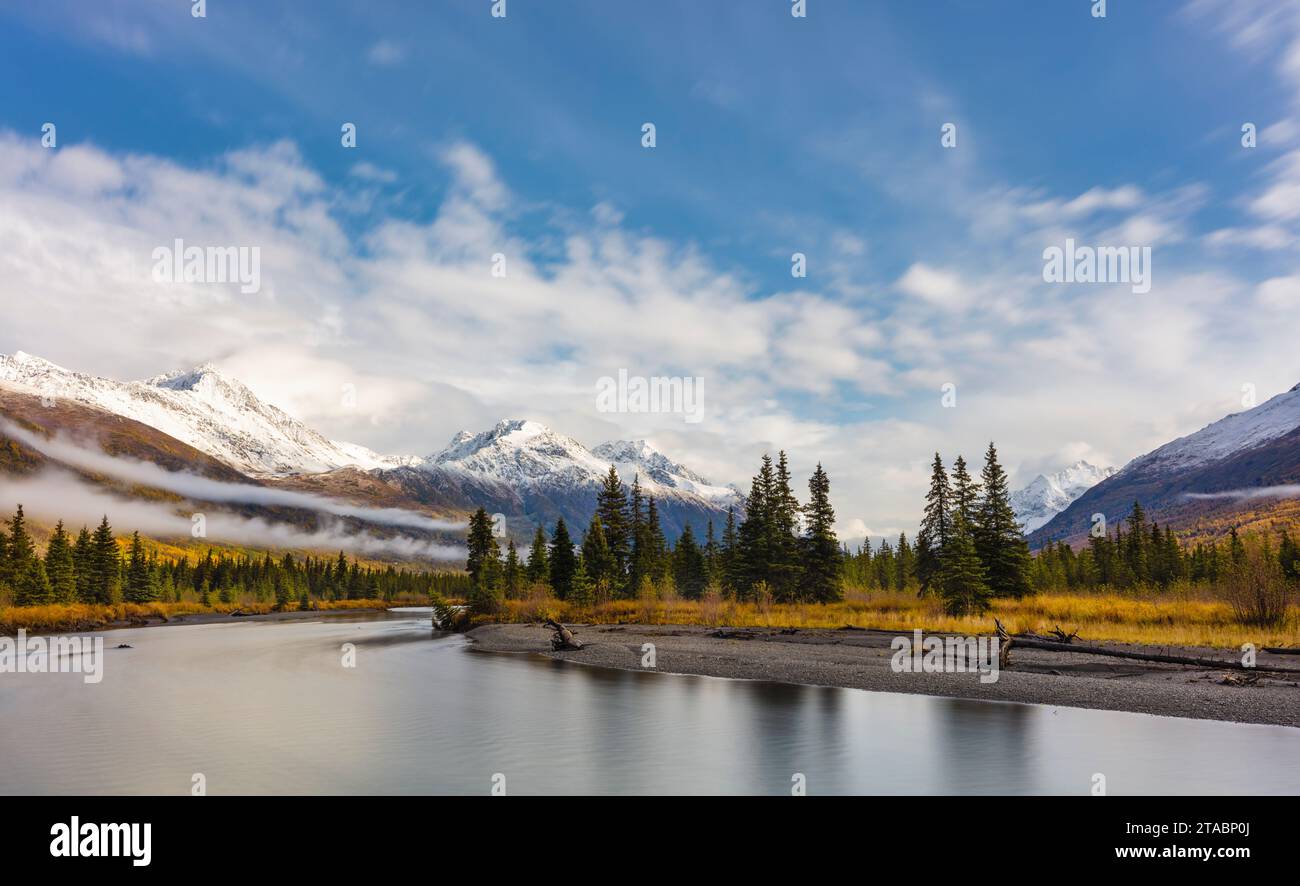View of Eagle River Valley, Chugach State Park, Alaska Stock Photo - Alamy