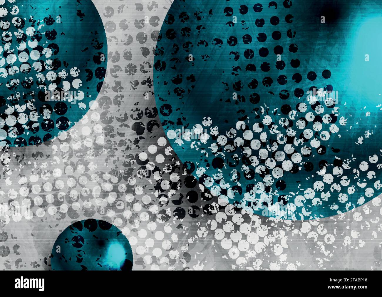 Grunge Abstract Tech Backgroud With 3d Geometric Spheres Vector Design