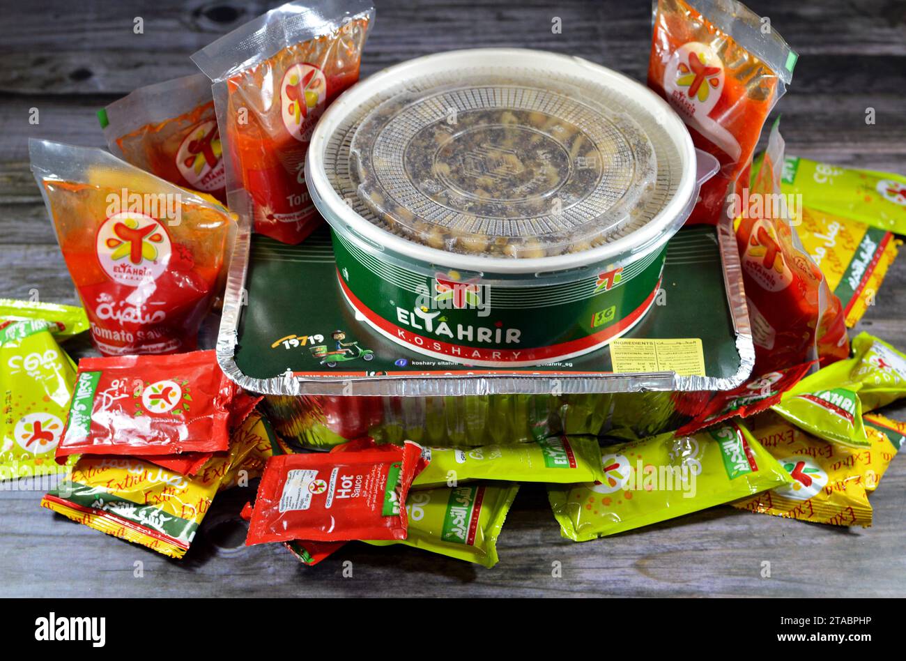 Cairo, Egypt, October 29 2023: El Tahrir Koshary Koshari, street food ...