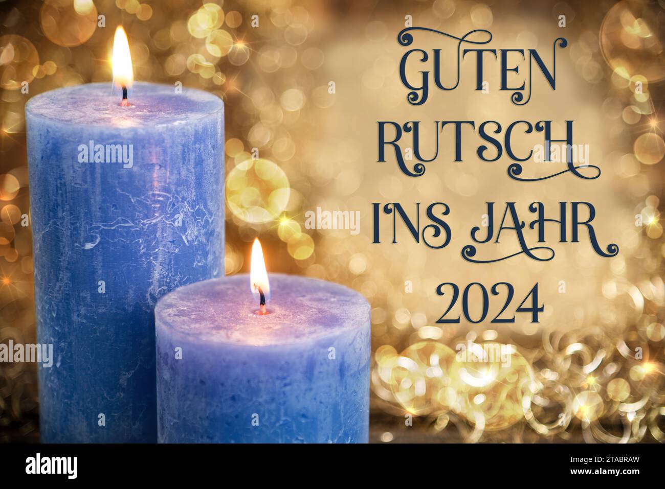 Text Guten Rutsch 2024, Means Happy 2024, Candles, Warm Atmosphere ...
