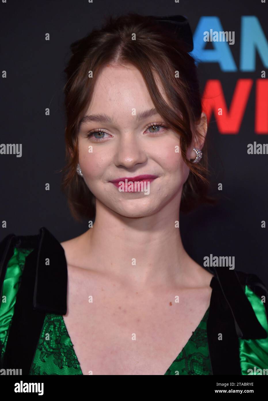 Emma Myers arrives at the premiere of "Family Switch," Wednesday, Nov. 29, 2023, at The Grove in ...