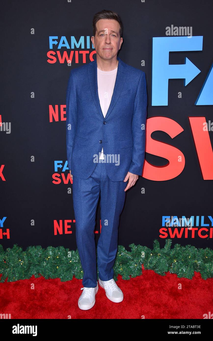 Ed Helms arrives at the premiere of "Family Switch," Wednesday, Nov. 29 ...