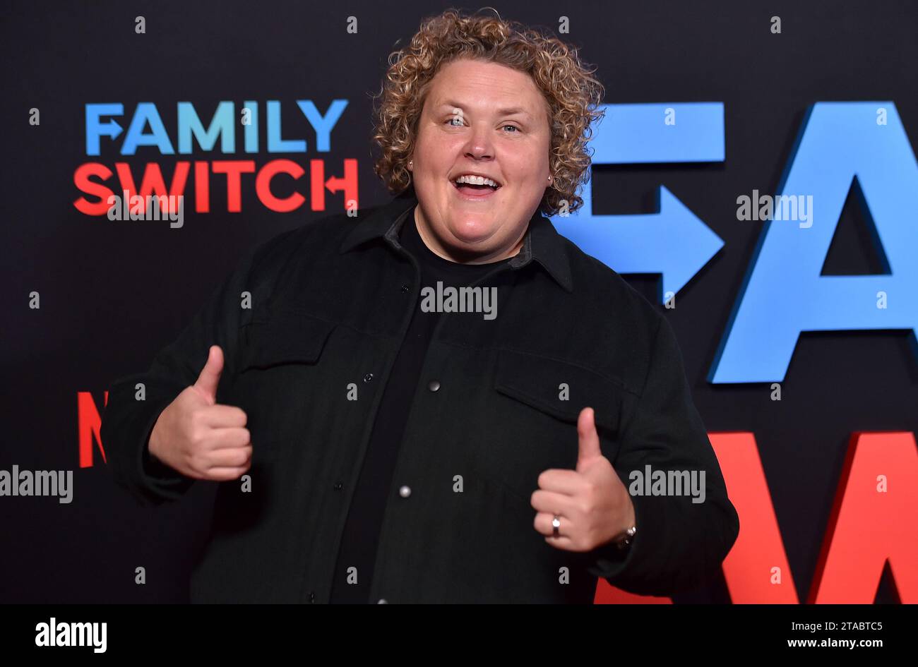 Fortune Feimster arrives at the premiere of "Family Switch," Wednesday ...