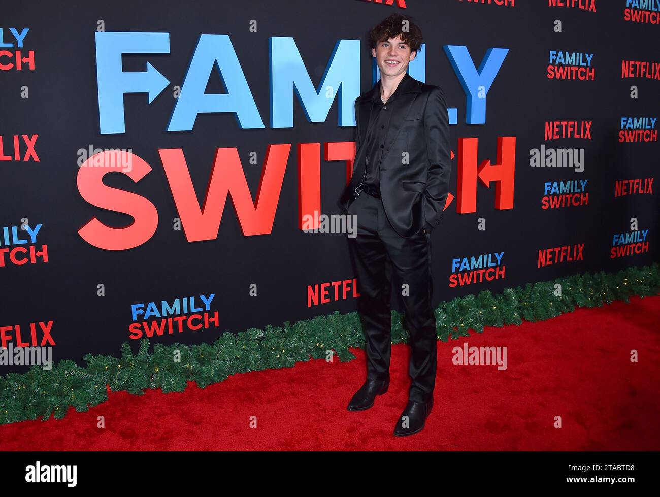 Brady Noon arrives at the premiere of "Family Switch," Wednesday, Nov ...