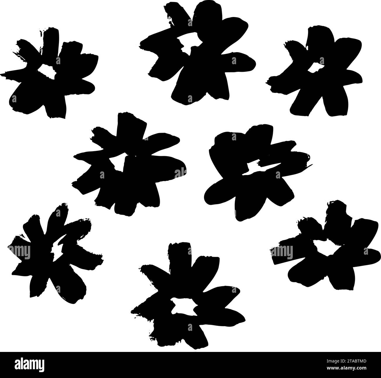 Brushstroke flowers Black and White Stock Photos & Images - Alamy