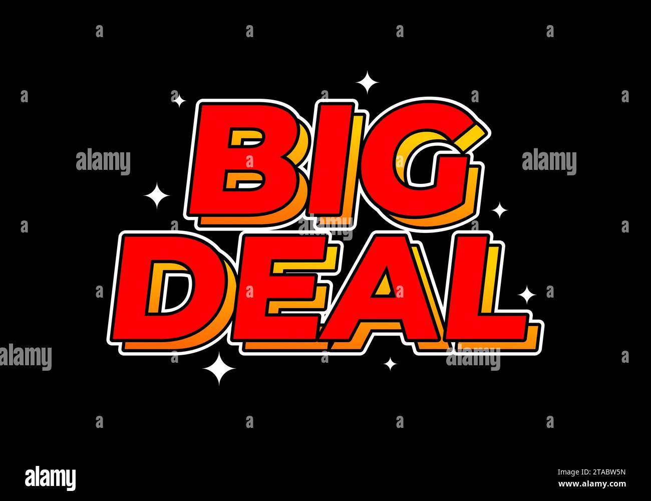 Big deal. Text effect in red color, black background Stock Vector Image ...