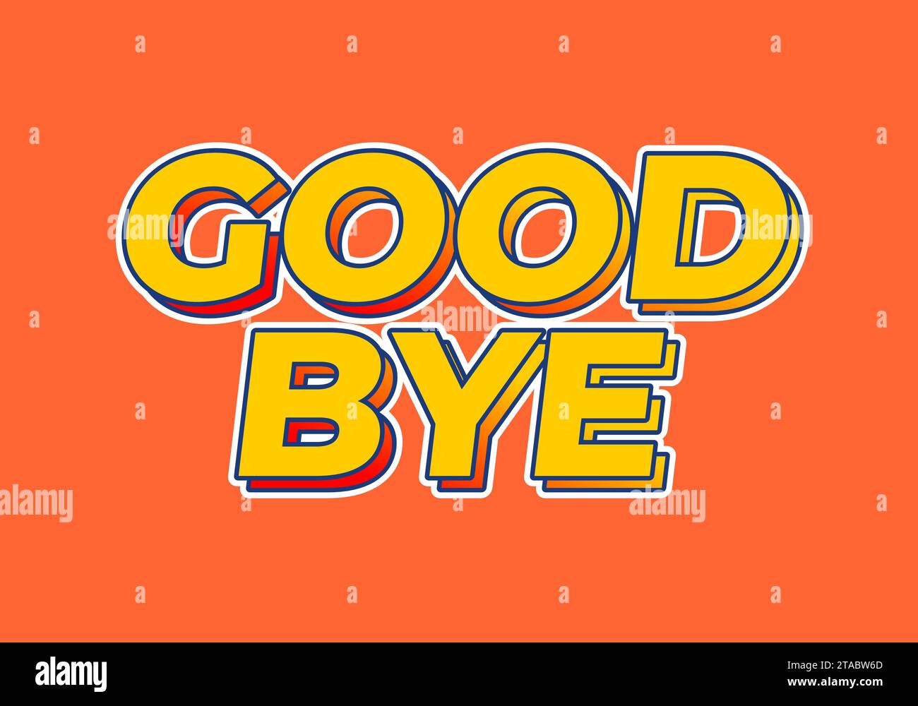 Good bye. text effect in yellow color, orange background Stock Vector ...