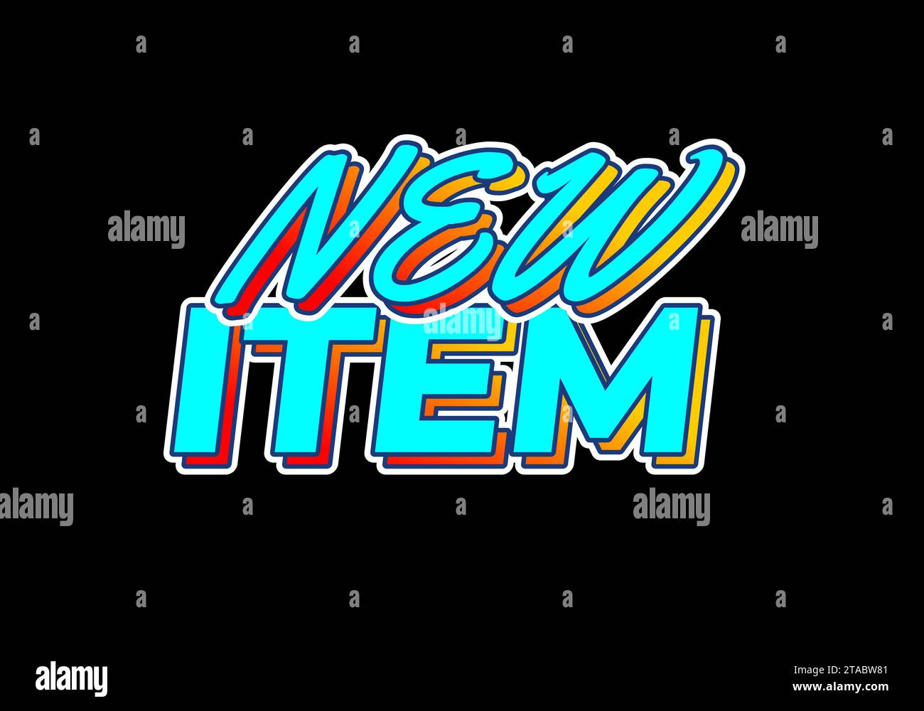 New item. text effect in blue color, black background Stock Vector ...