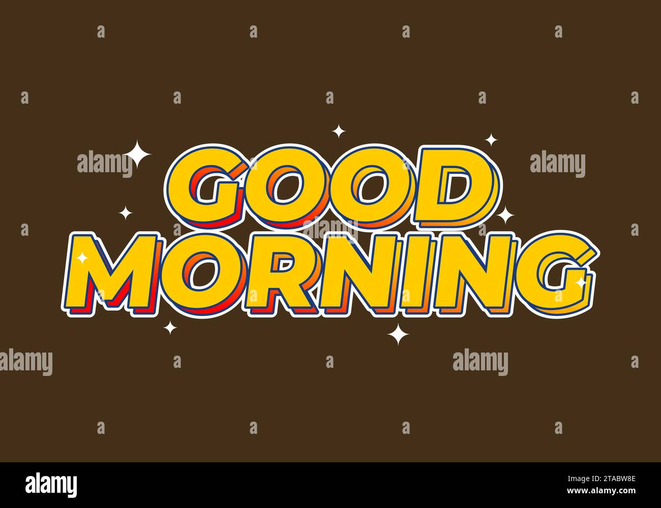 Good morning. text effect in yellow color, brown background Stock ...