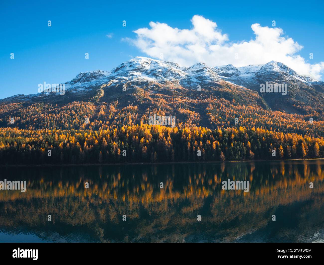 St. Moritz in autumn, front view looking from another side of St ...