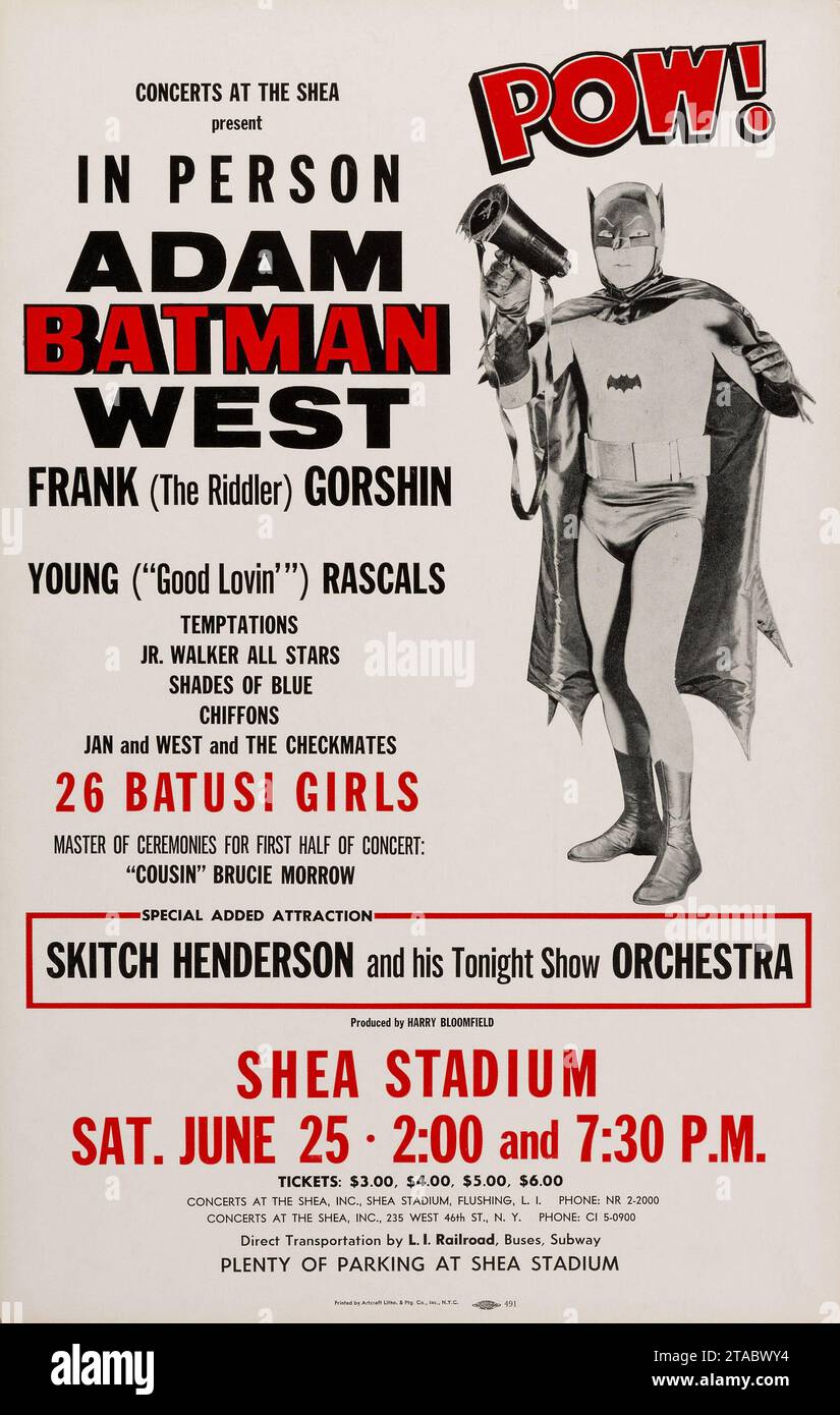Batman - In Person, Adam West, Young Rascals, Temptations - Shea ...