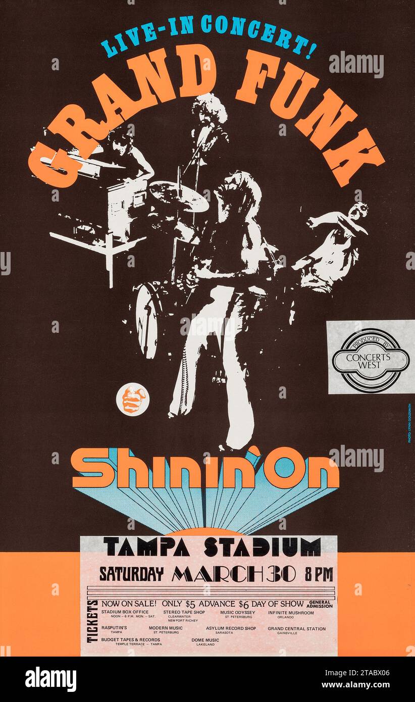 Grand Funk (Railroad) March 30, 1974 Tampa Stadium, Florida - ”Shinin ...